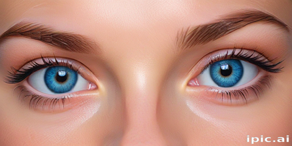 Close-Up of Striking Blue Eyes with Defined Features and Lush Lashes