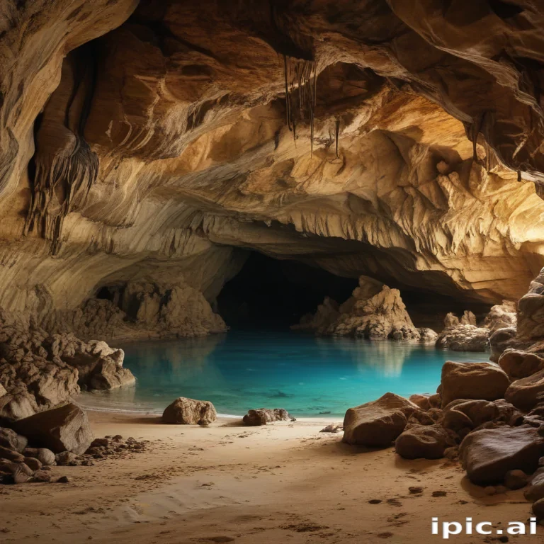 Exploring the Serene Beauty of a Hidden Cave with Crystal Clear Waters