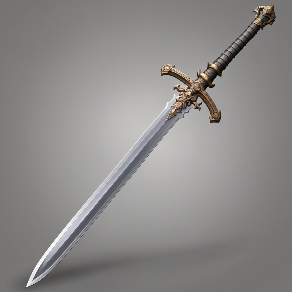 Exquisite Sword with Intricate Design and Gleaming Blade Displayed ...