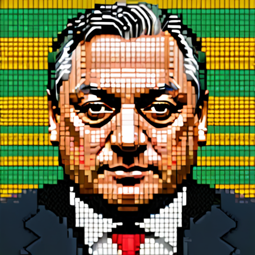 full frontal Viktor Orbán pixel art