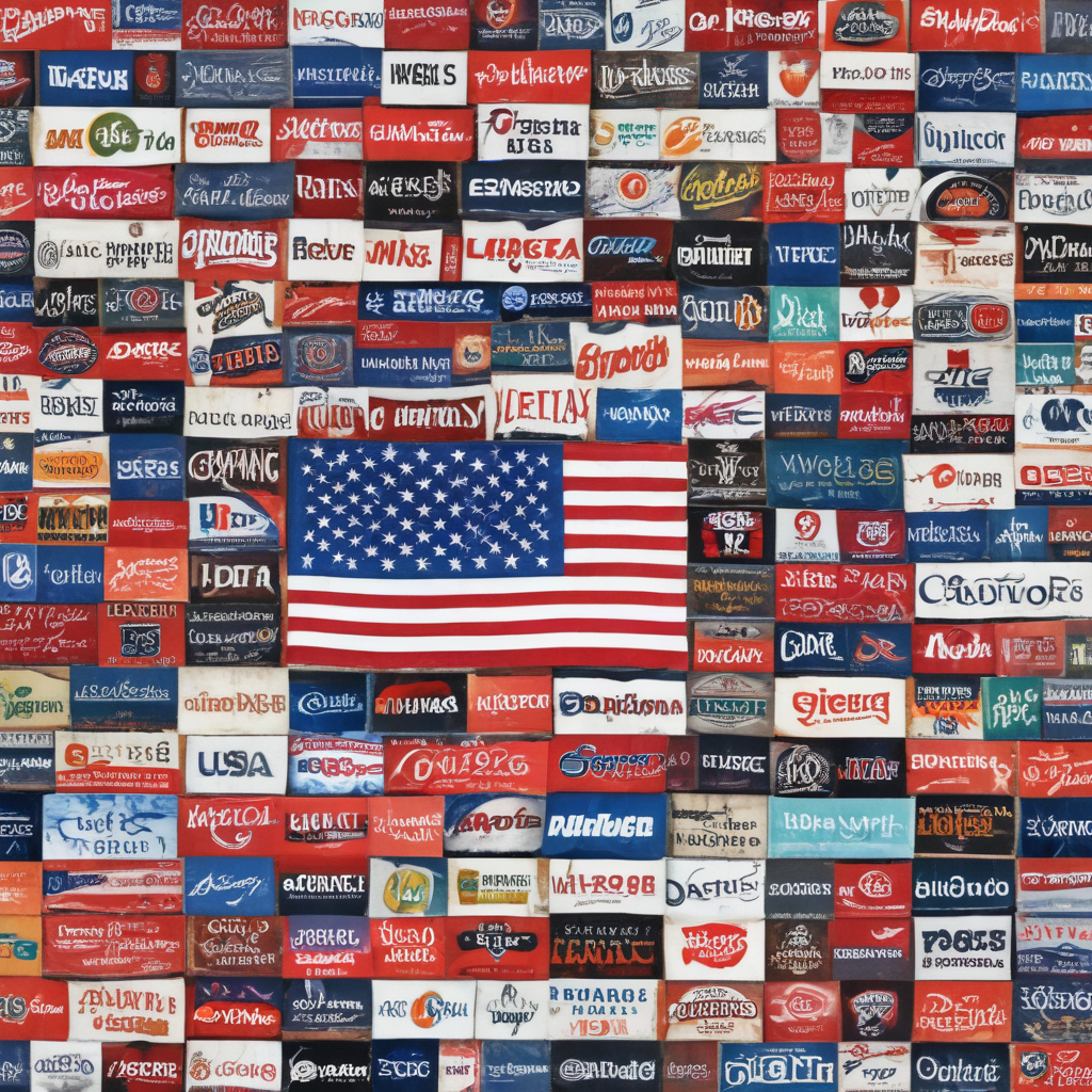 A picture showing various brands and companies in usa