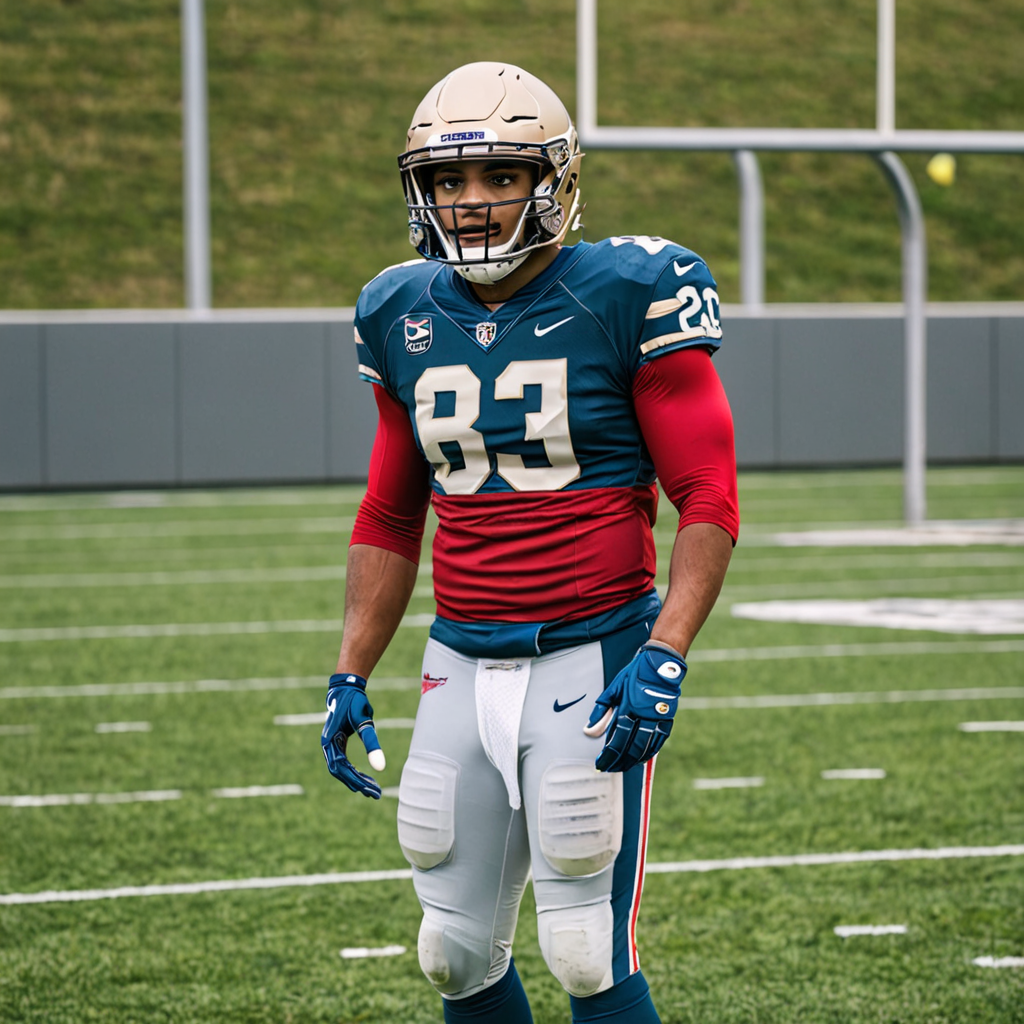 a lightskin man in football gear