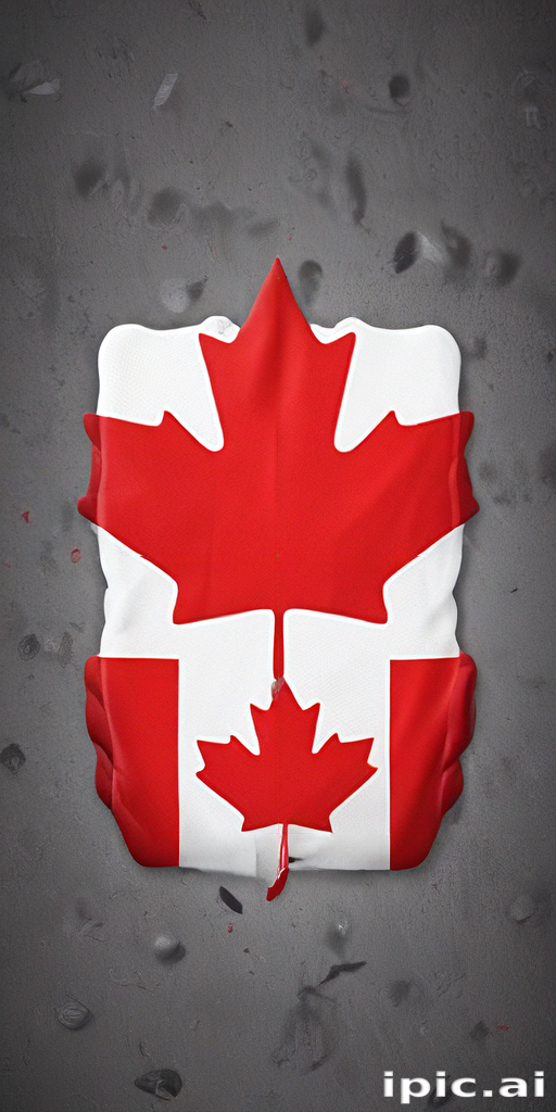 Stylized Canadian Flag with Maple Leaf Design on Textured Background