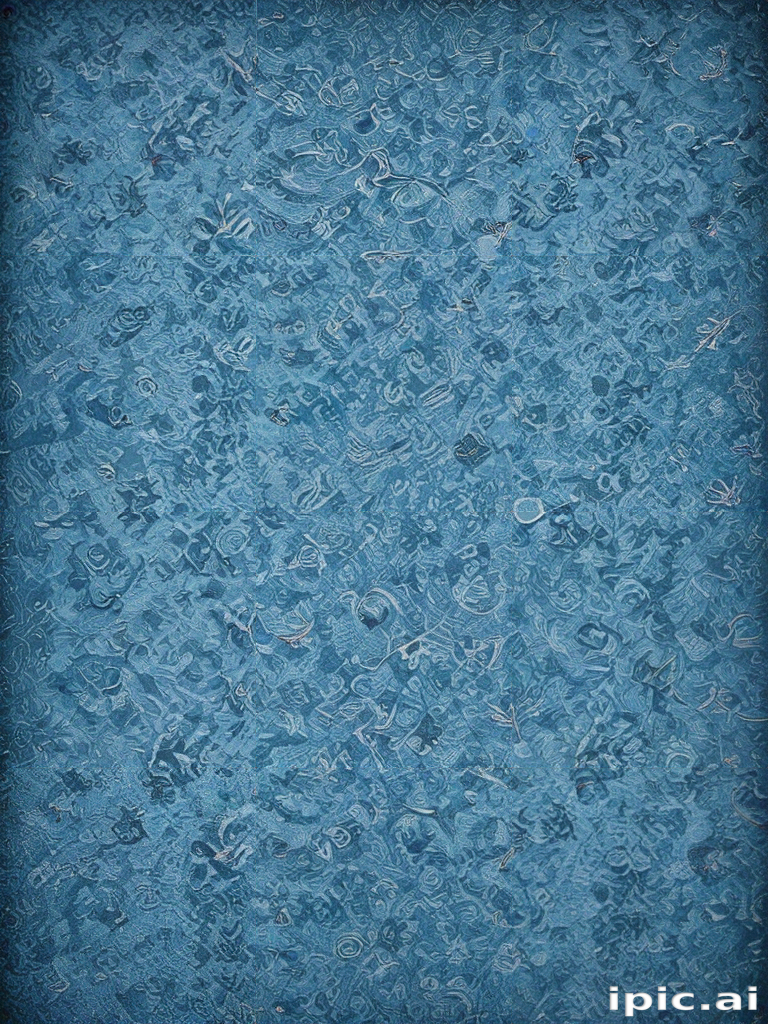 Intricate Blue Pattern Featuring a Variety of Artistic Designs and Textures