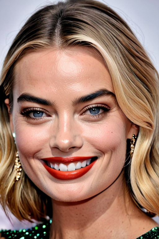 margot robbie smiling