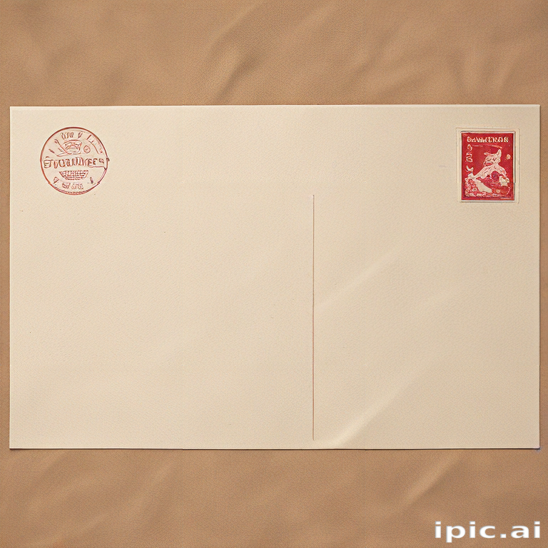 A Vintage Postcard Featuring a Unique Stamp and Official Markings.