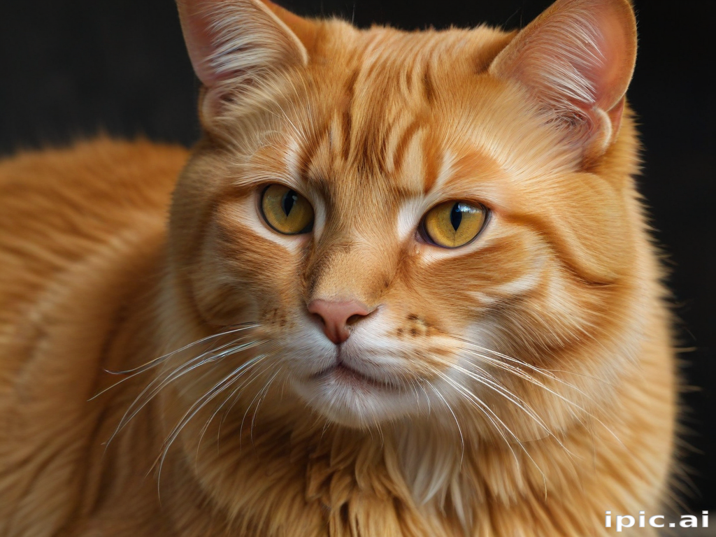 Close-Up Portrait of a Majestic Ginger Cat with Striking Yellow Eyes