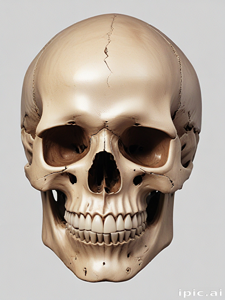 Realistic Human Skull Model Showcasing Intricate Bone Structure and Detail