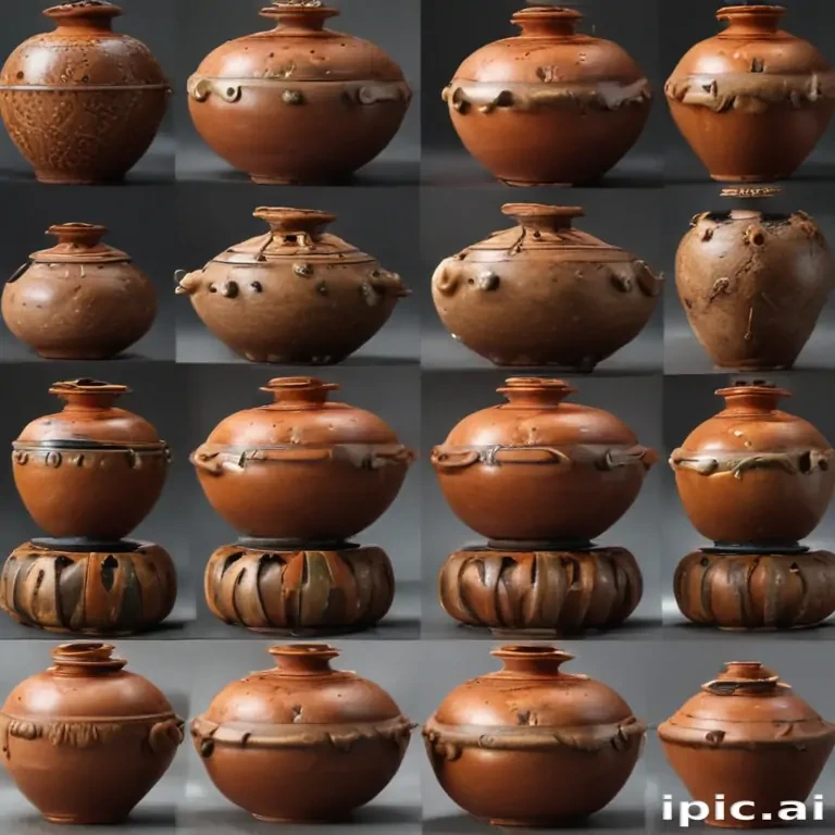 An Artistic Collection of Traditional Clay Pots with Unique Designs