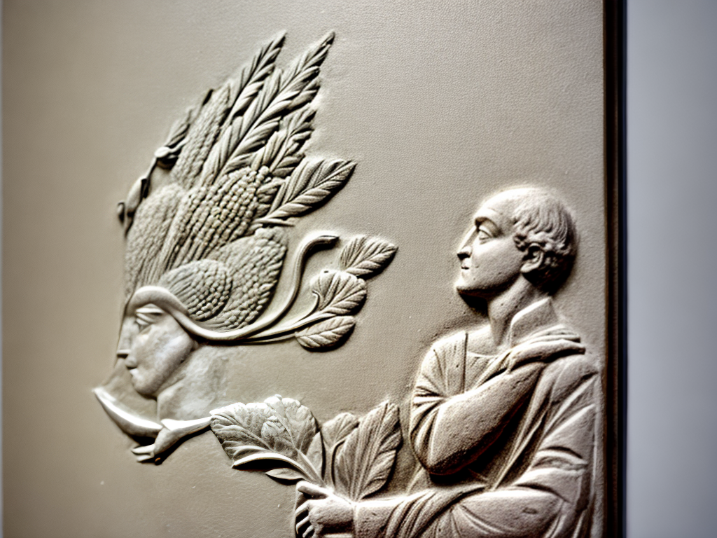 bas-relief on the wall in the room