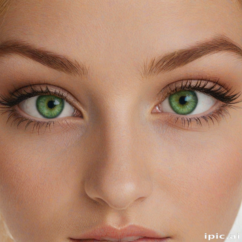 Close-Up Portrait Showcasing Striking Green Eyes and Natural Beauty