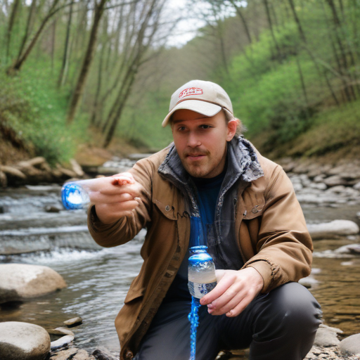 Keith stone drinking keystone light at a trout stream in Pennsylvania ...