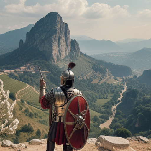 a roman legionary standing before his mounted general and pointing to a ...