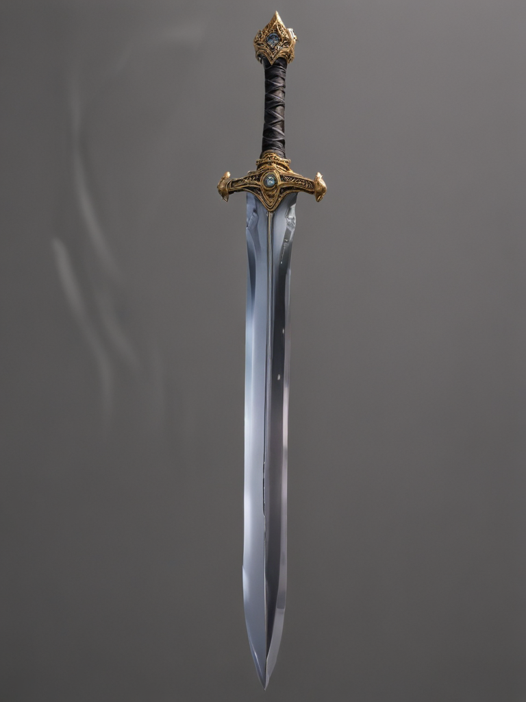 A Stunningly Crafted Sword with Intricate Gold Details and Elegant Design