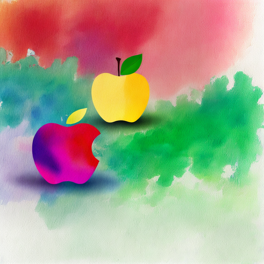 An apple in bright modern abstract colors Logo