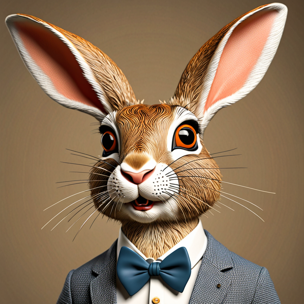 anthropomorphic hare, 3D