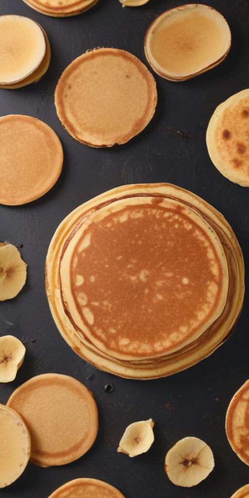 Deliciously Stacked Pancakes Surrounded by Fluffy Golden Circles on a ...