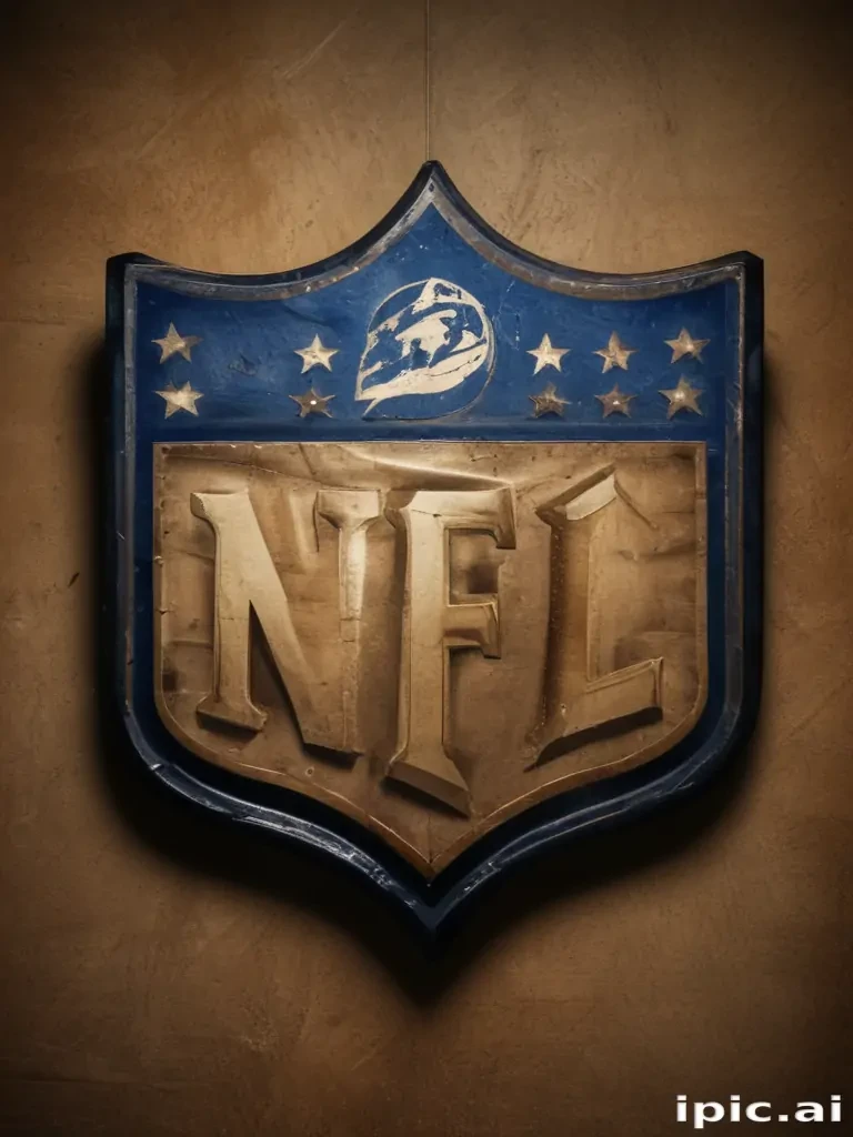 Vintage NFL Shield Emblem with Stars and Classic Design Elements