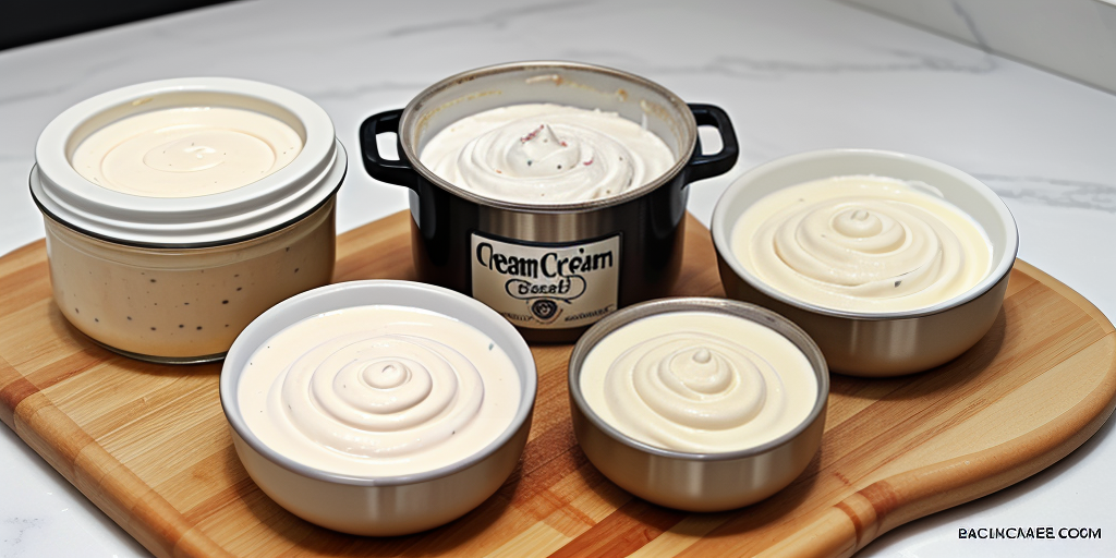 Delicious Home Cream Cream in a Jar with Fresh Ingredients Nearby