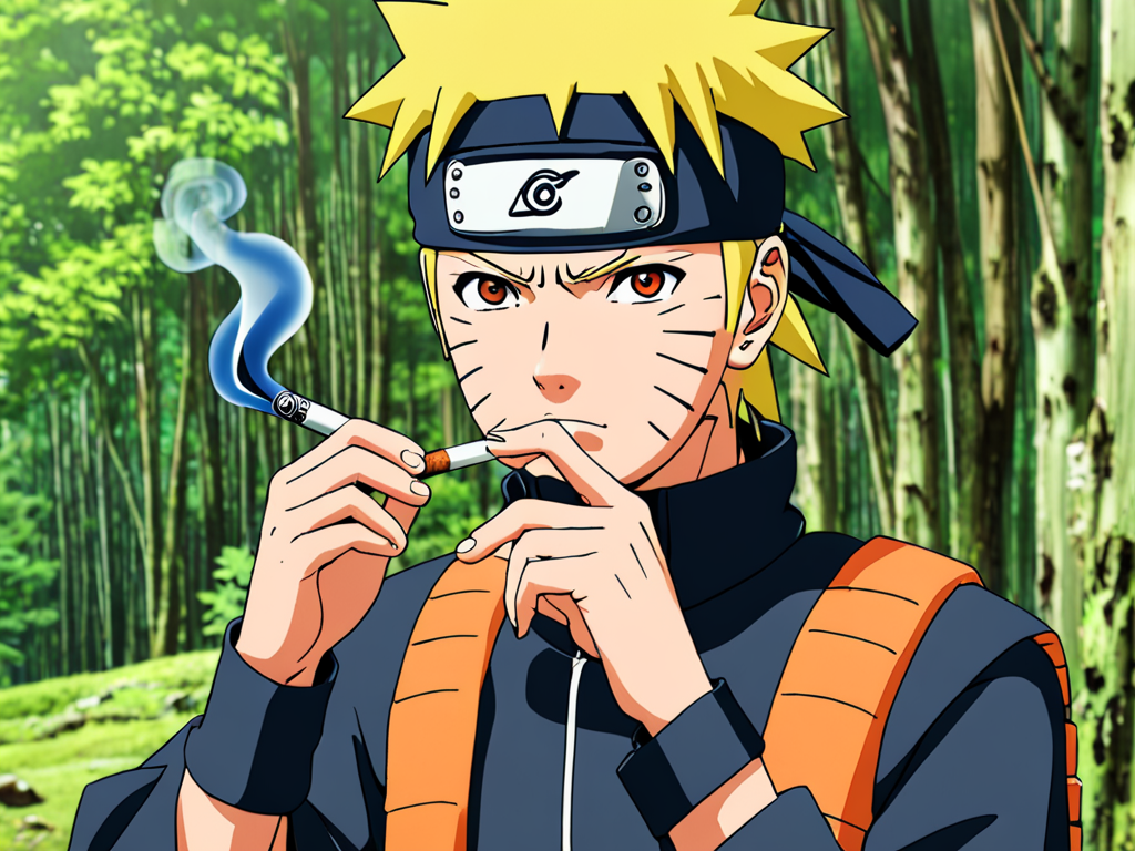 Naruto smoking a joint