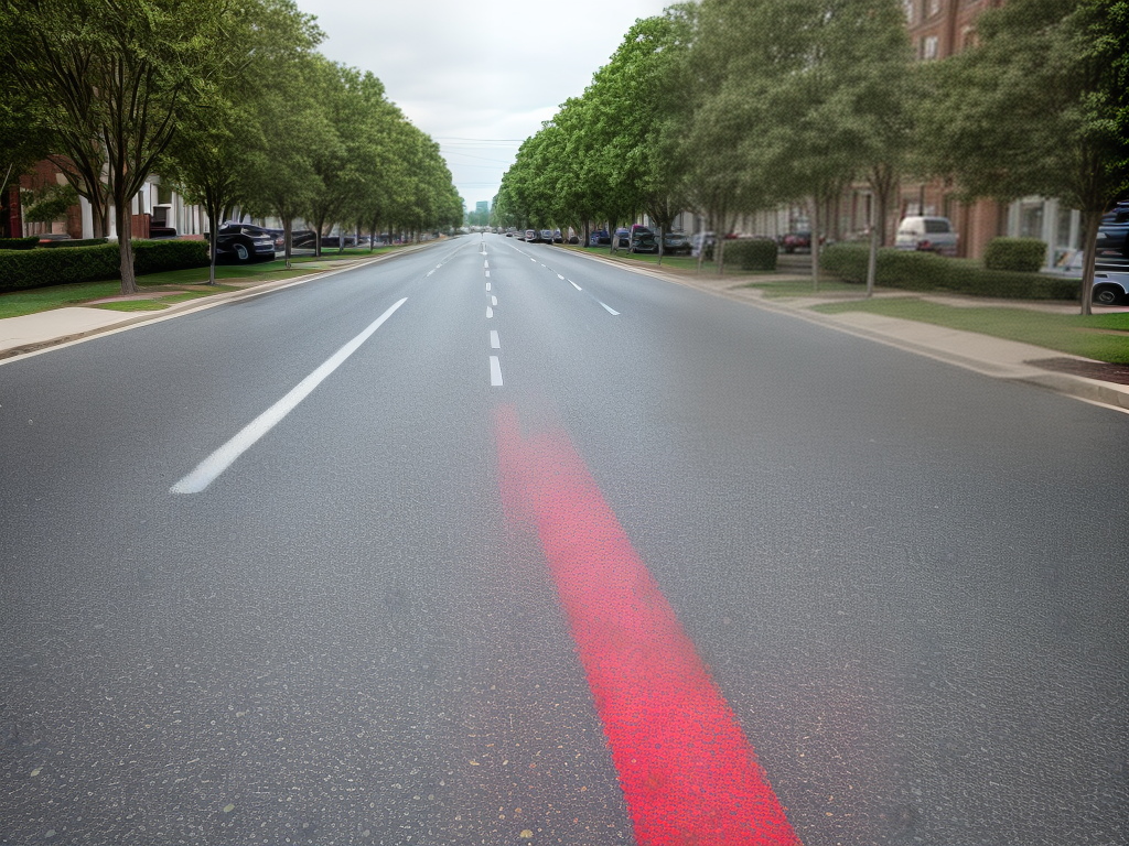Red car in the street
