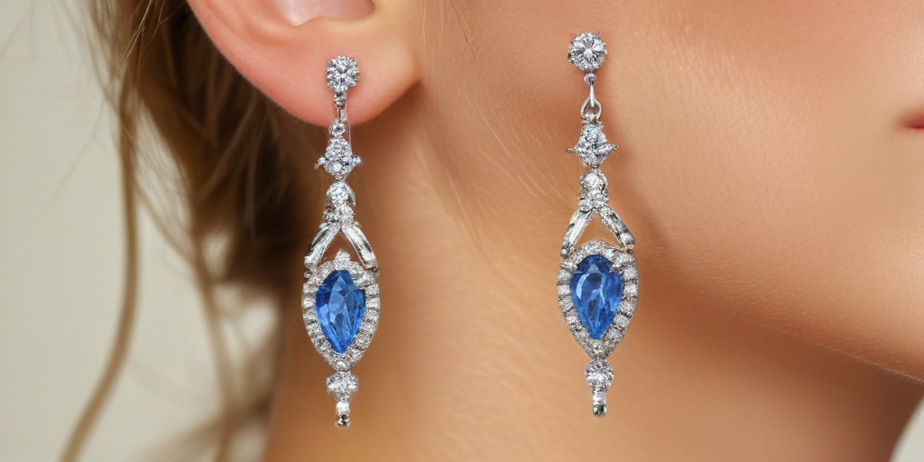 Elegant Gold Earrings Featuring Stunning Oval Rubies Surrounded by ...