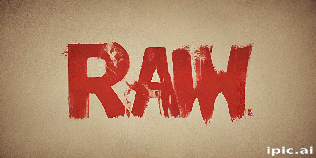 Bold and Striking Red Text Displaying the Word 'RAW' on a Neutral ...