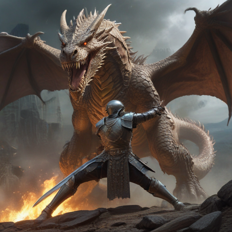 knight fights dragon