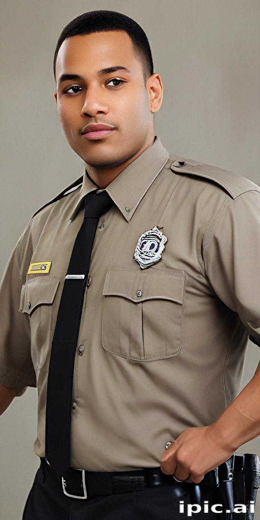 Confident Security Officer Posing in Uniform with Professional Attitude