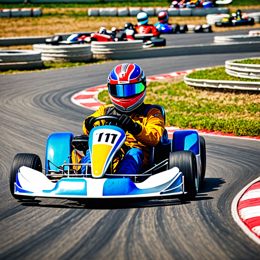 Karting driver driving a kart. It must be cutting the target. It's a ...