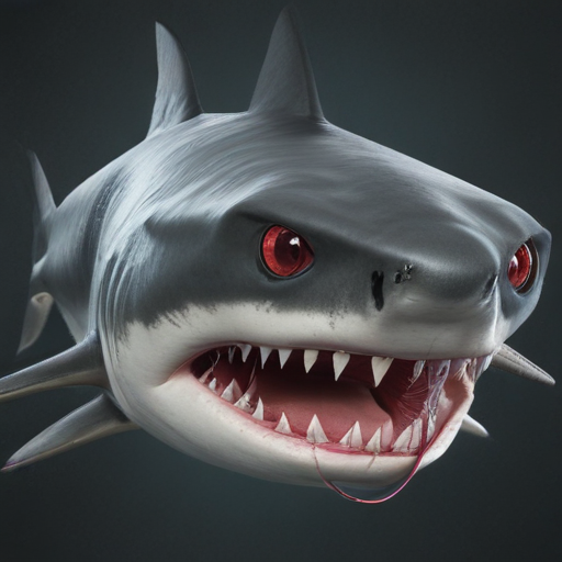 s shark with laser guns strapped to its head.