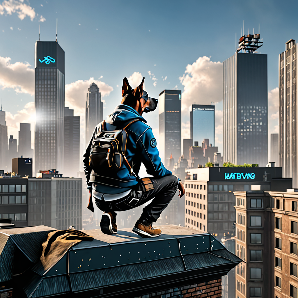 Watch dogs man on top of a building, thumbnail