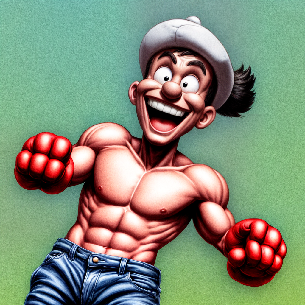 Most Joyful Smile Popeye Digital Fine Art (copy-right free)