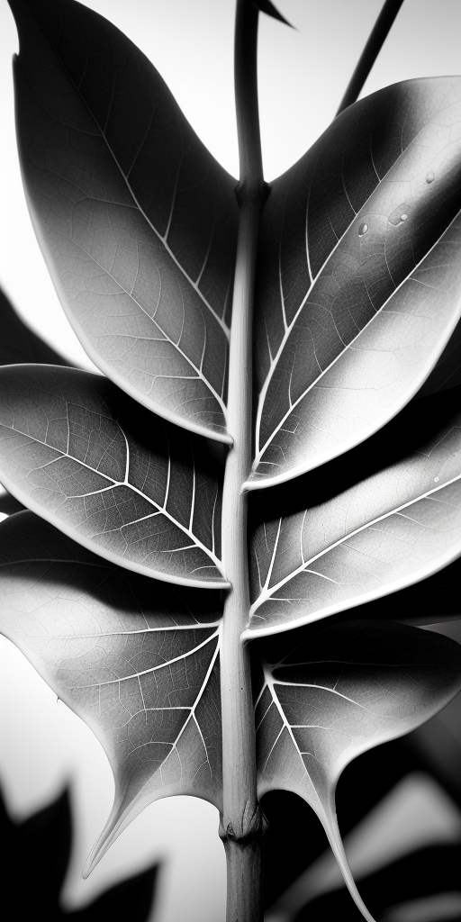 Intricate Patterns of Nature: A Close-Up of Leaf Structures in Monochrome
