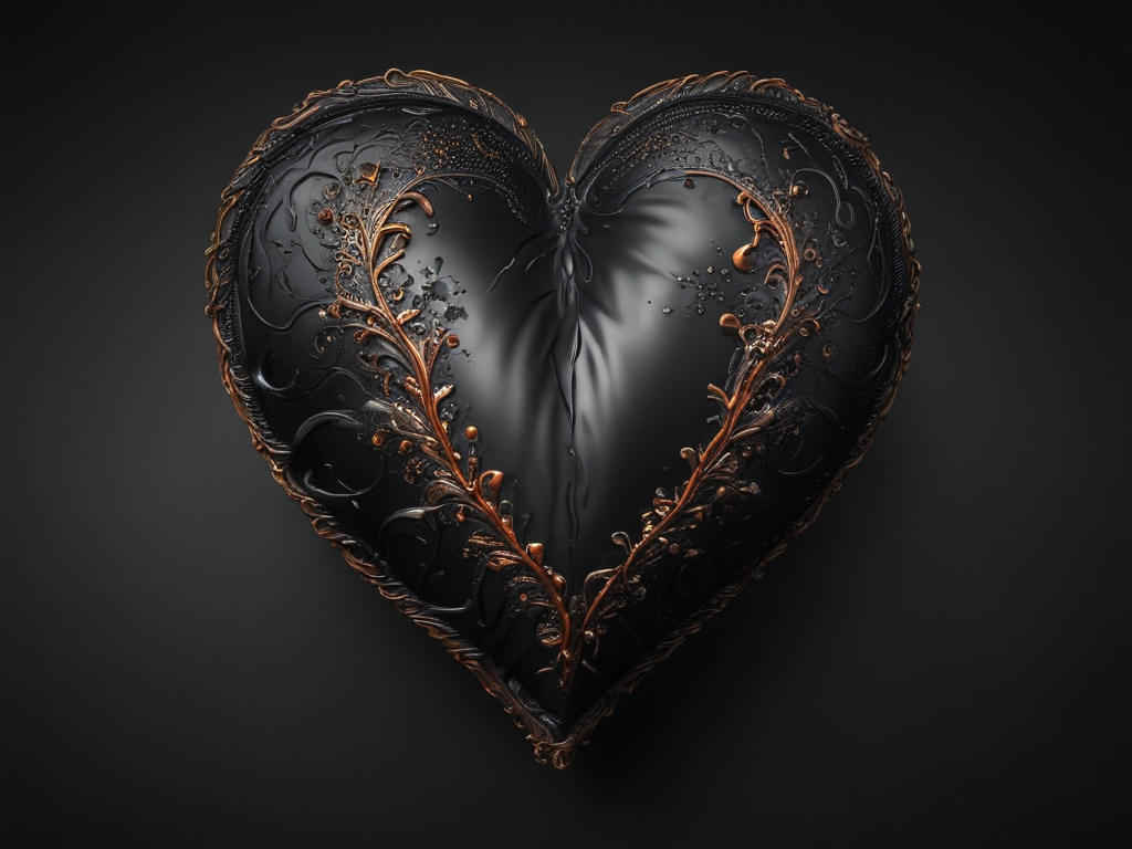 A Beautifully Crafted Heart with Intricate Patterns and a Glossy Finish