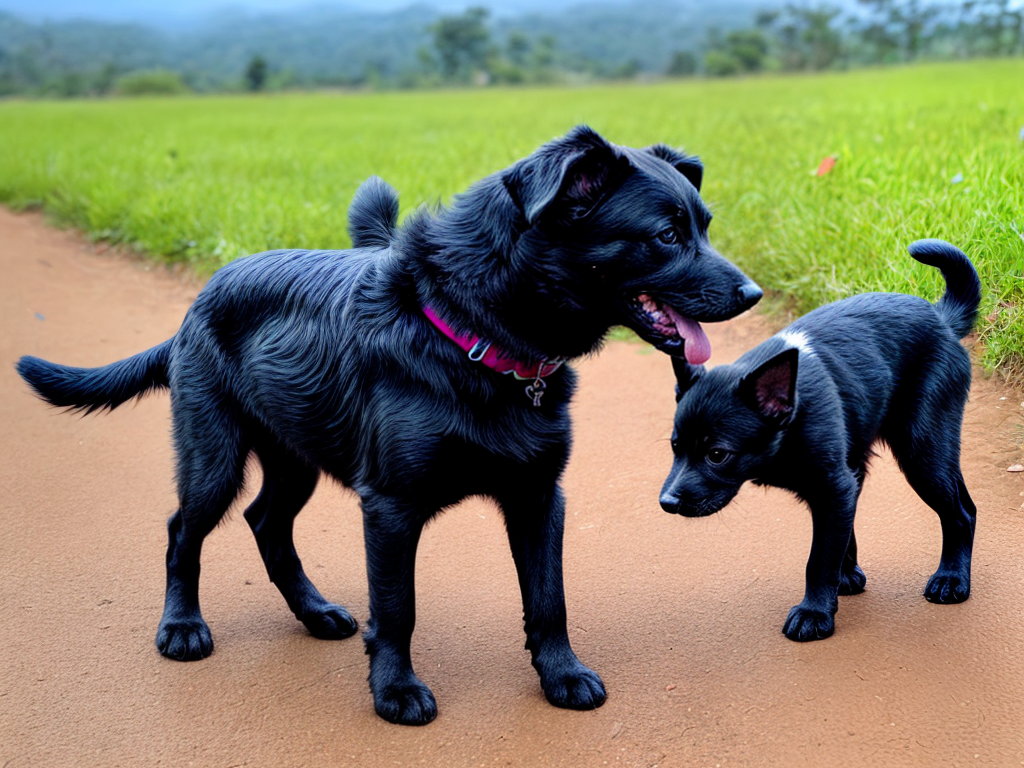 Enjoy with dog Nepalese baby