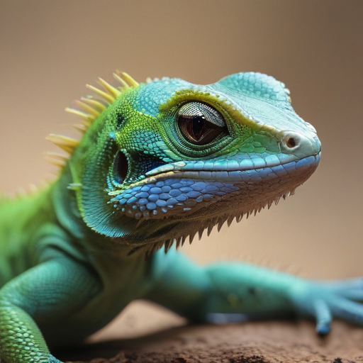 A Vibrantly Colored Lizard Relaxing on a Warm, Sunlit Surface.