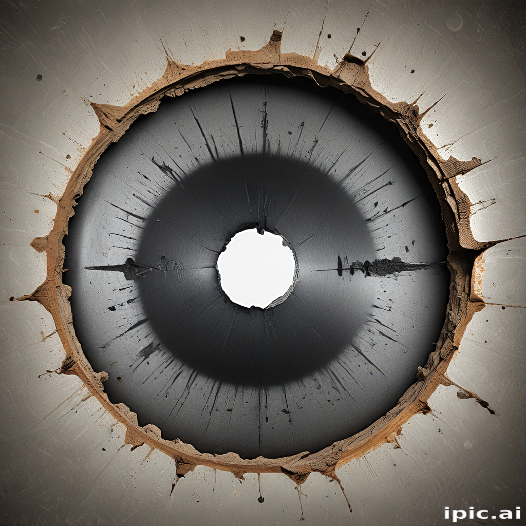 An Artistic Representation of a Circular Hole with Textured Edges