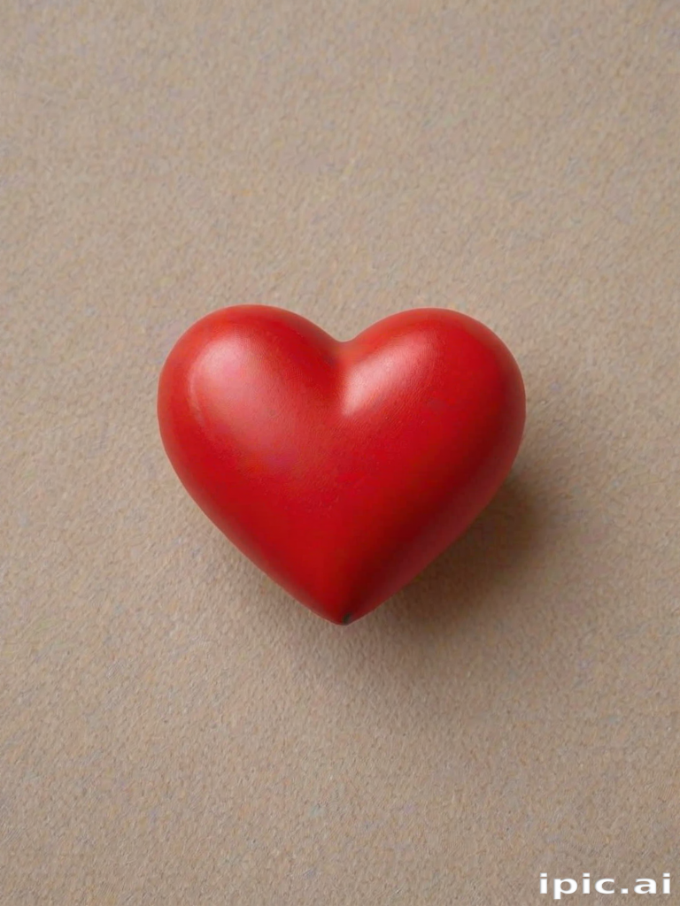 A Bright Red Heart Symbolizing Love and Affection on a Soft Background