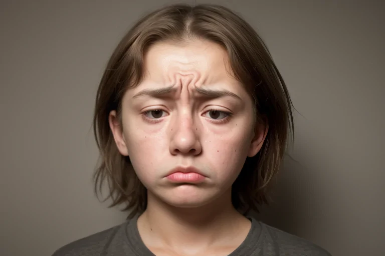 A Young Child Expressing Deep Sadness and Concern in a Close-Up Portrait.