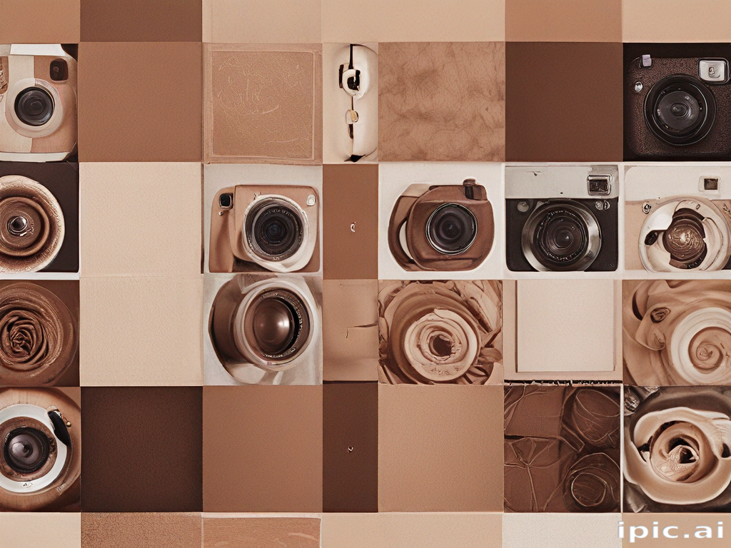 A Collage of Vintage Cameras and Artistic Brown Tones in Photography.