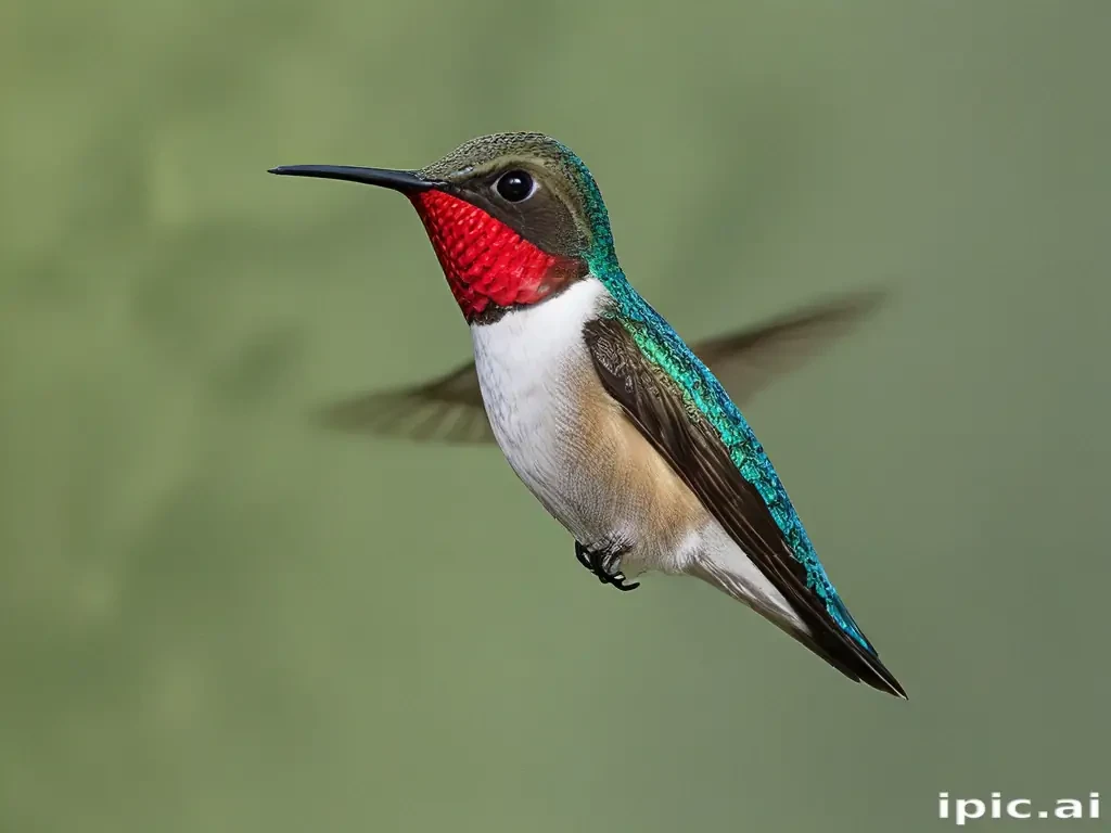 A Vibrant Hummingbird in Mid-Flight with Stunning Colorful Plumage ...