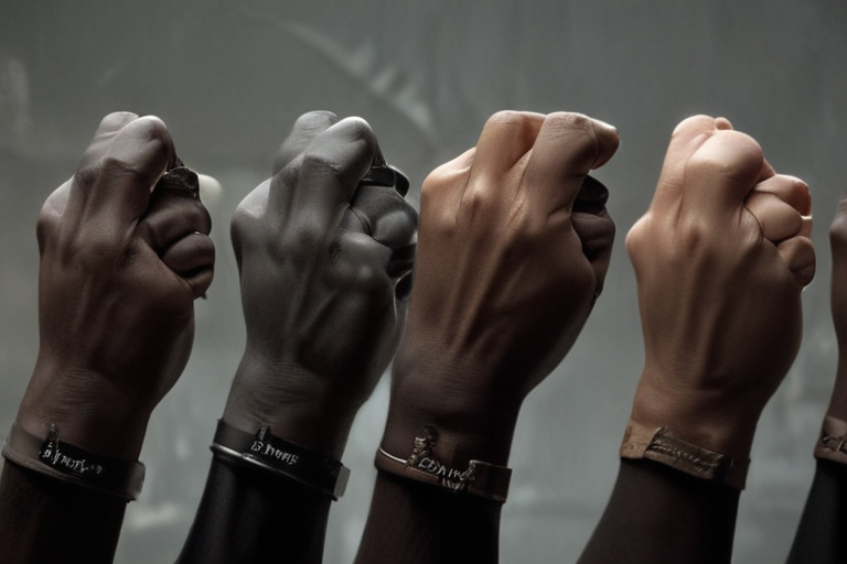 United Hands Raised in Solidarity: A Powerful Symbol of Strength and ...