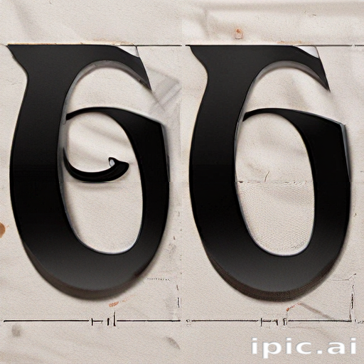 Stylized Black Number 6 Design on a Light Background with Texture