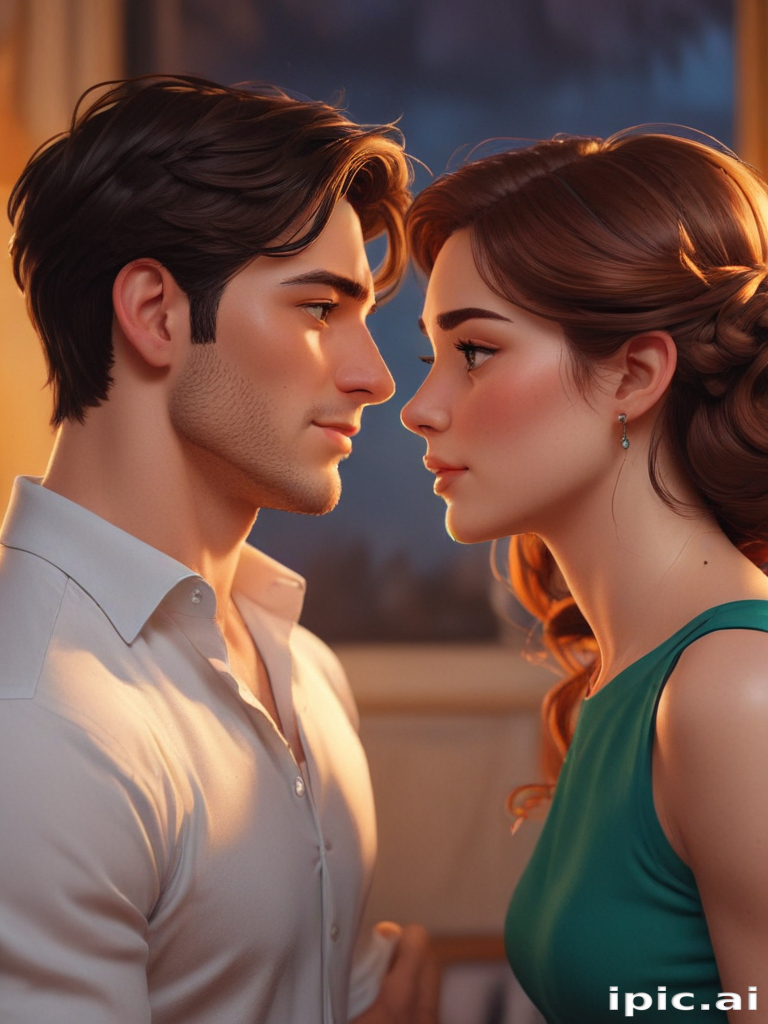 A Romantic Moment Between Two People Sharing a Deep Connection and Gaze