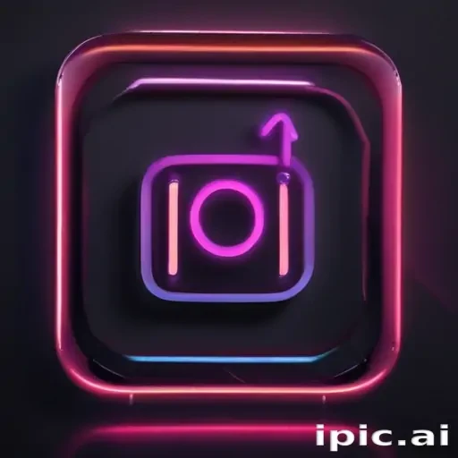Vibrant Neon Instagram Logo Illuminated Against a Dark Background