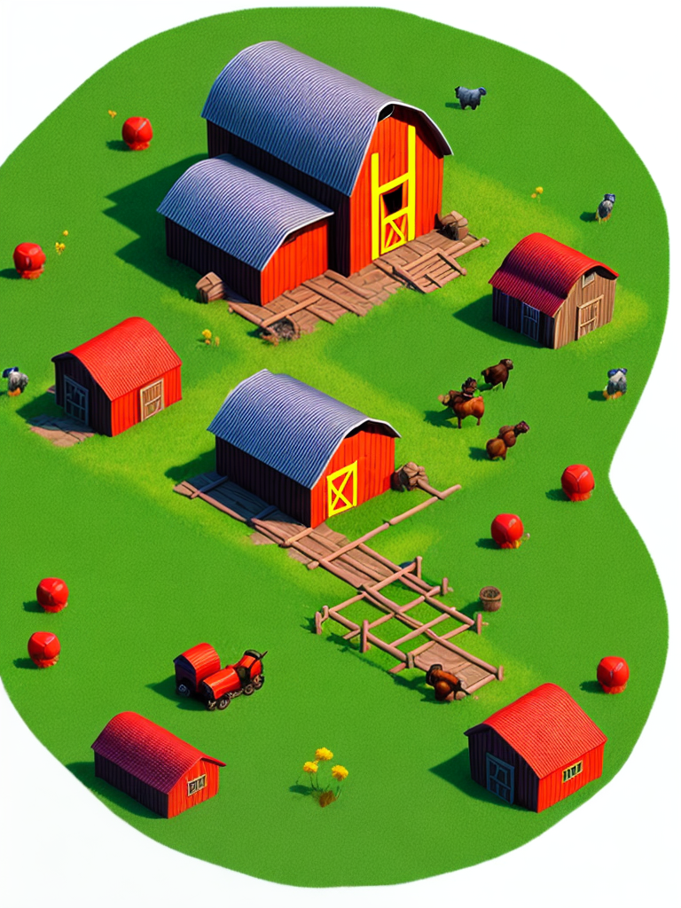 make a board game that has a farm barn drawn in the center, and on the ...