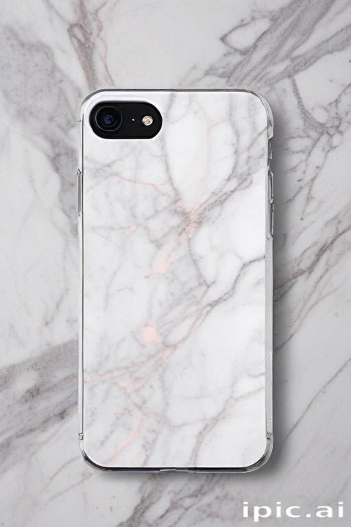 Elegant Marble Phone Case Design on a Stylish Marble Background.