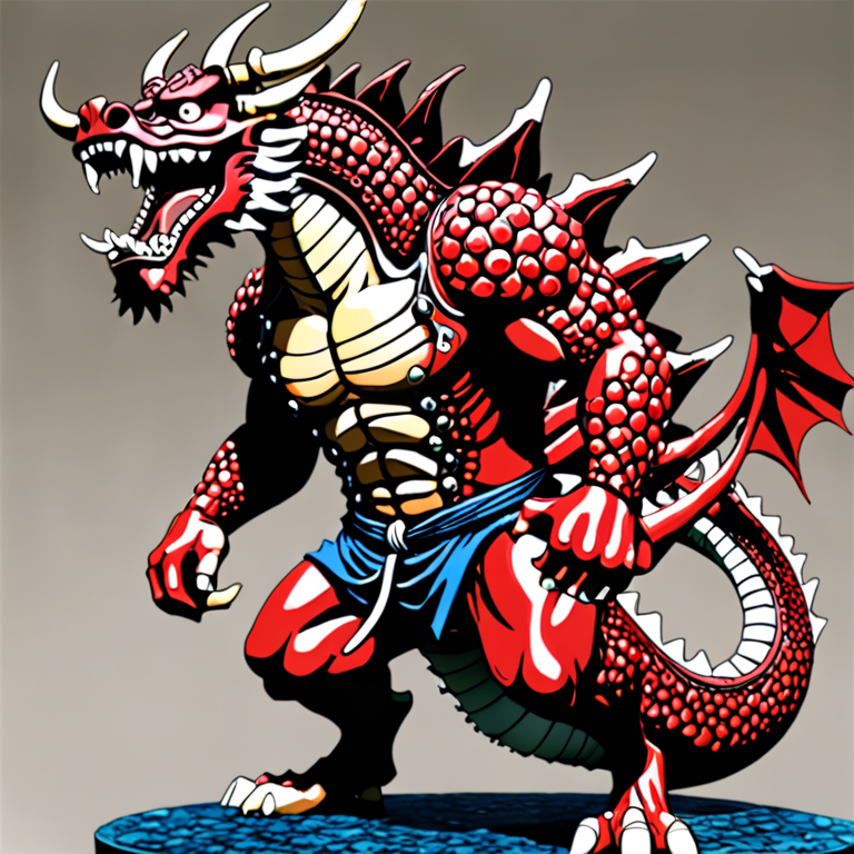 Kaido dragon from one piece but red