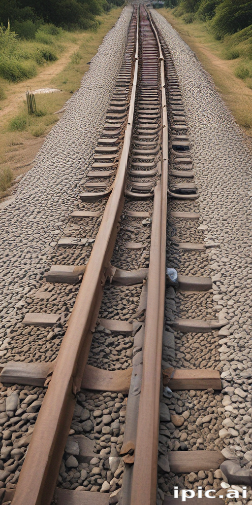 Lonely Train Tracks Stretching Through a Serene Landscape of Nature
